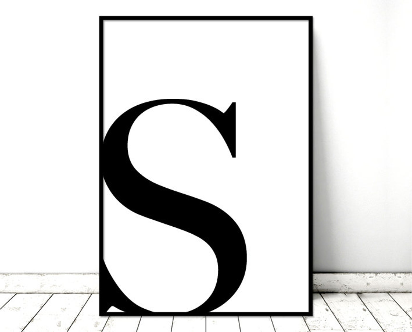 Printable Art Poster letter S Initial Type Lettering. Printable INSTANT ...