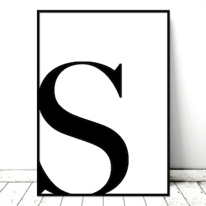 Printable Art Poster letter S Initial Type Lettering. Printable INSTANT ...