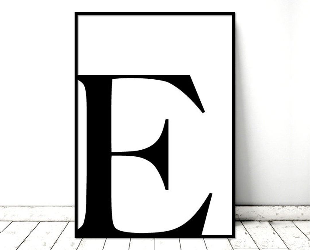 Printable Art Poster letter E Initial Type Lettering. Printable INSTANT ...
