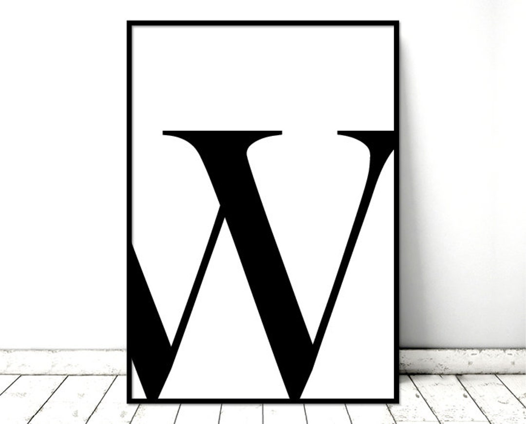 Printable Art Poster letter W Initial Type Lettering. Printable INSTANT ...
