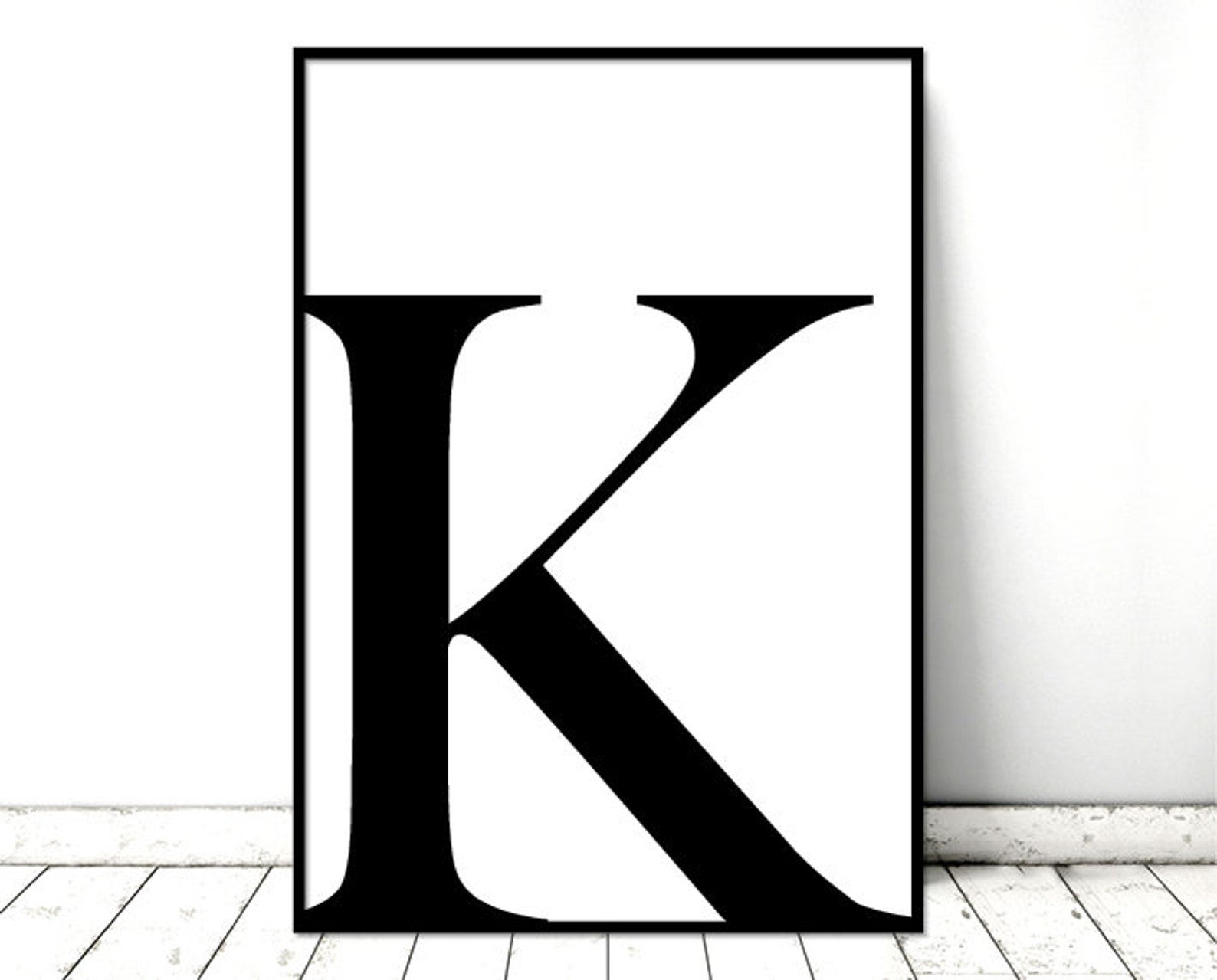 Printable Art Poster letter K Initial Type - Etsy