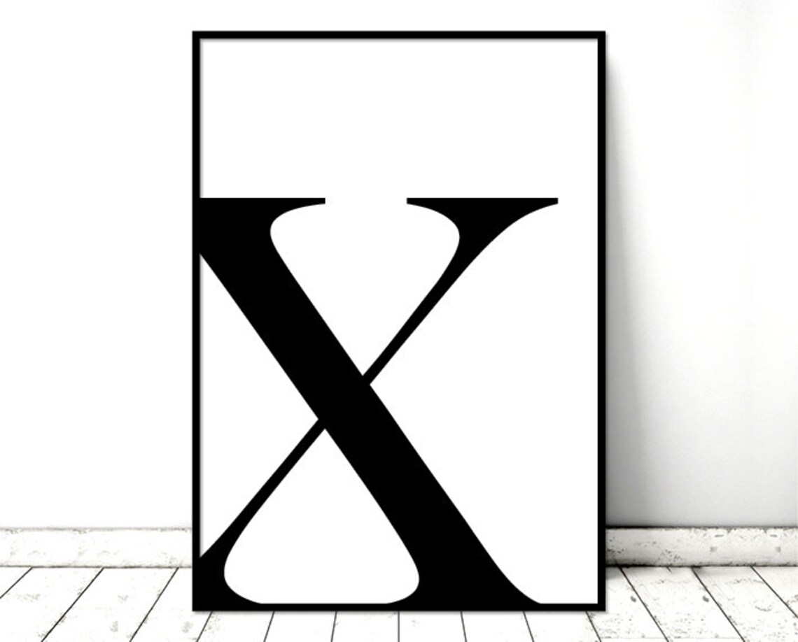 Printable Art Poster letter X Initial Type Lettering. Printable INSTANT ...