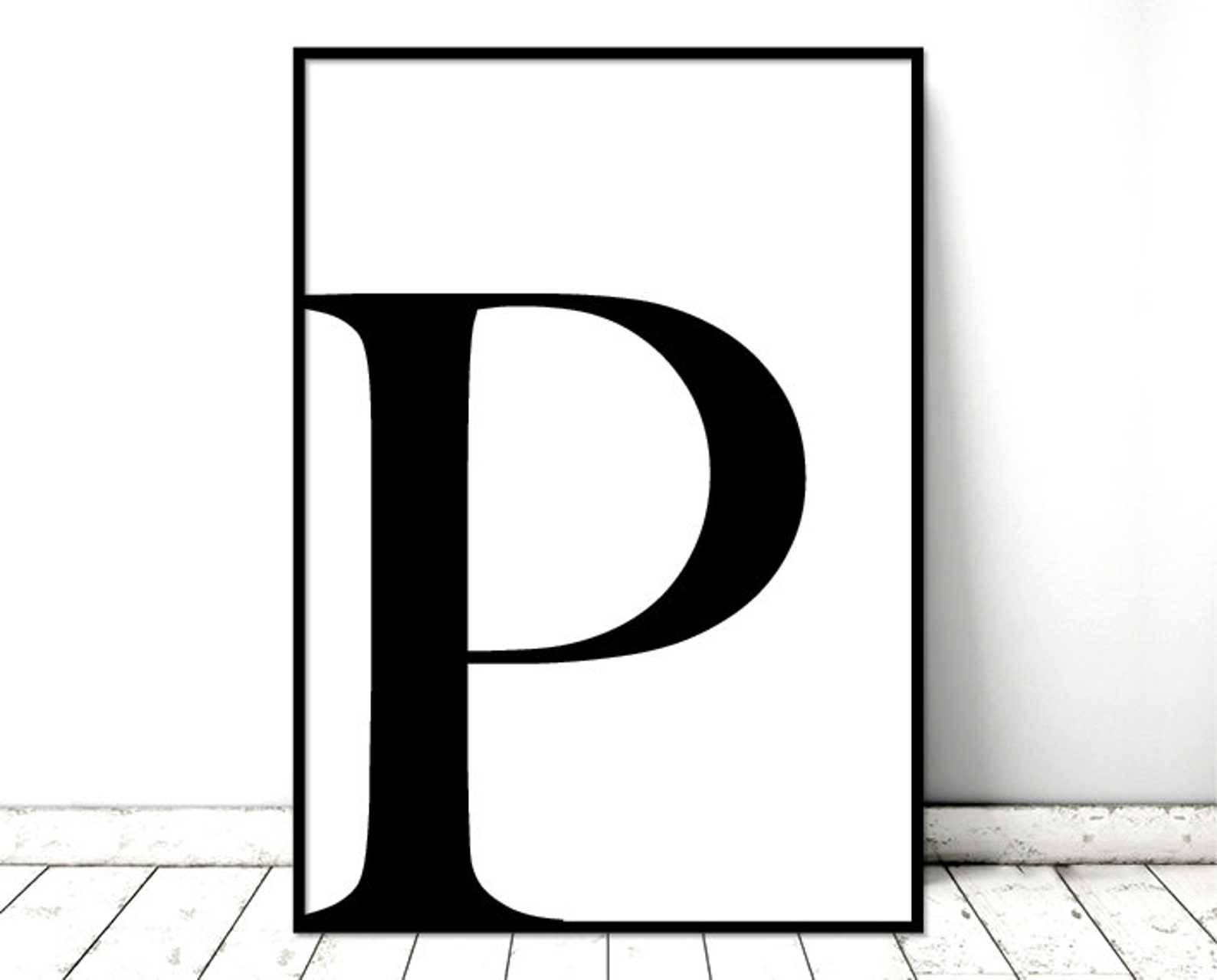 Printable Art Poster letter P Initial Type Lettering. Printable INSTANT ...