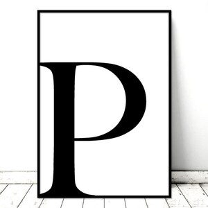 Printable Art Poster letter P Initial Type Lettering. Printable INSTANT ...