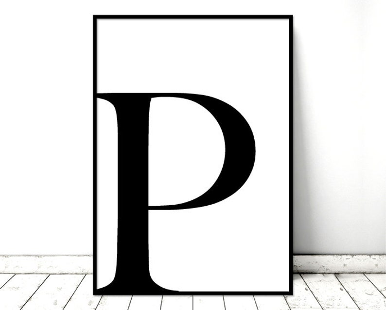 Printable Art Poster letter P Initial Type Lettering. Printable INSTANT ...