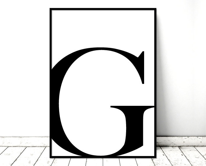 Printable Art Poster letter G Initial Type - Etsy