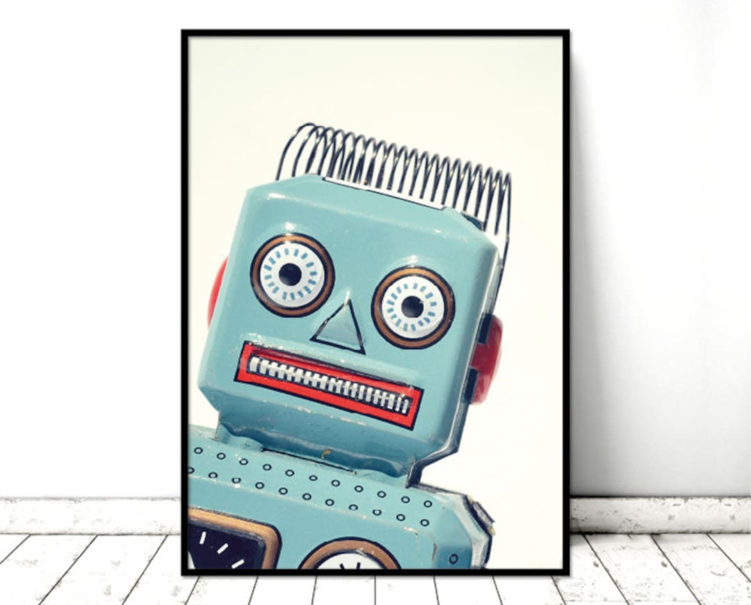 Printable Art Poster Vintage Retro Robot Wall Art. Printable INSTANT ...