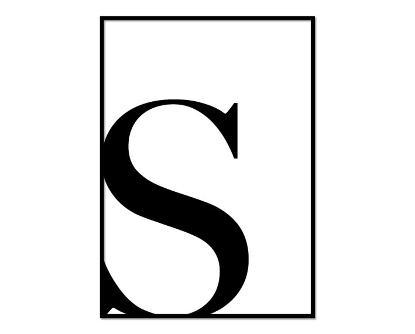 Printable Art Poster letter S Initial Type Lettering. Printable INSTANT ...