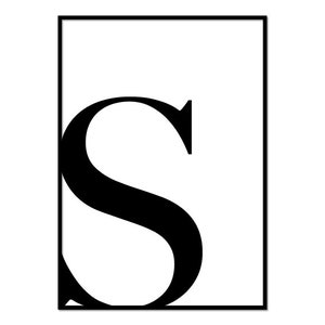 Printable Art Poster letter S Initial Type Lettering. Printable INSTANT ...