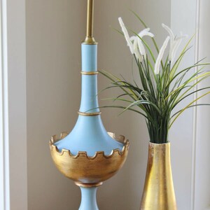 Pair Light Blue Antique Italian Lamps Mod Glam Gorgeous - Etsy