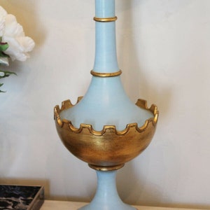 Pair Light Blue Antique Italian Lamps Mod Glam Gorgeous - Etsy