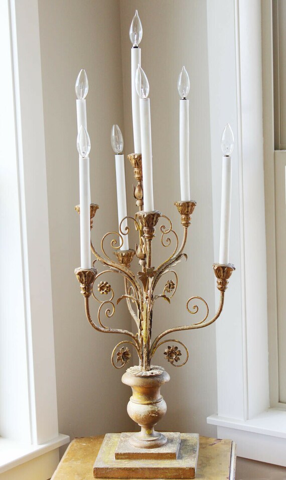 Italian Antique Table Girandole Chandelier Candelabra… - Gem