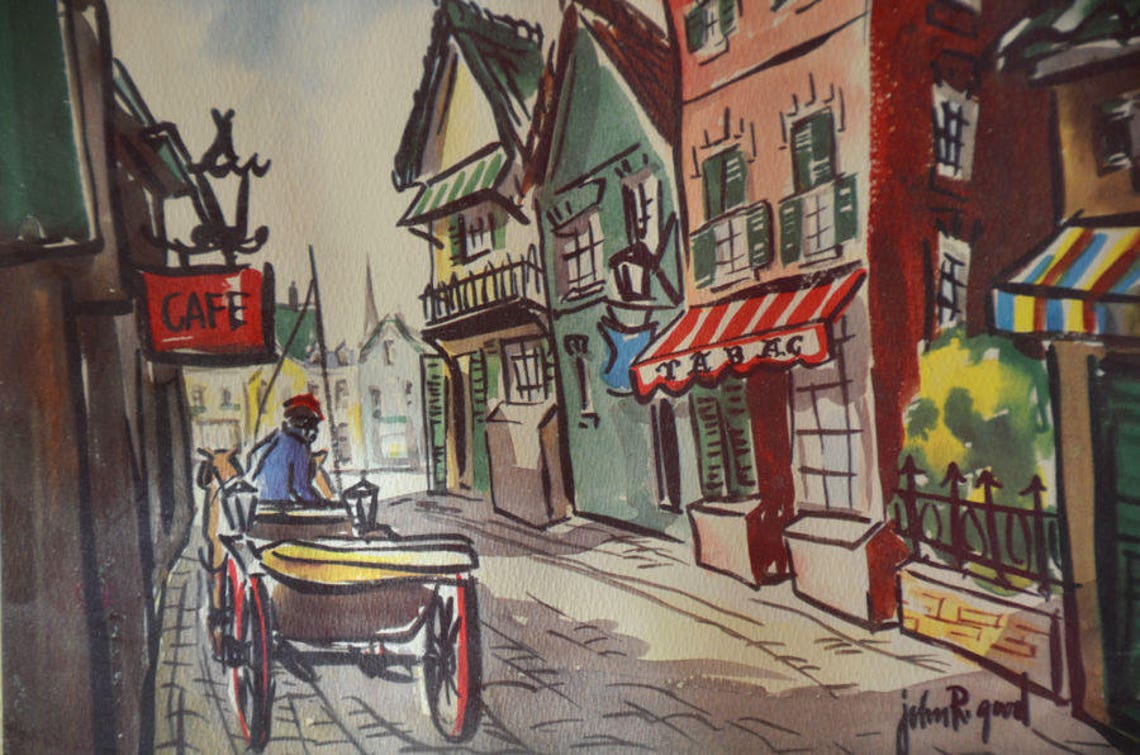 Pair John R Good 1940s Paris Art Watercolor Prints Framed - Etsy