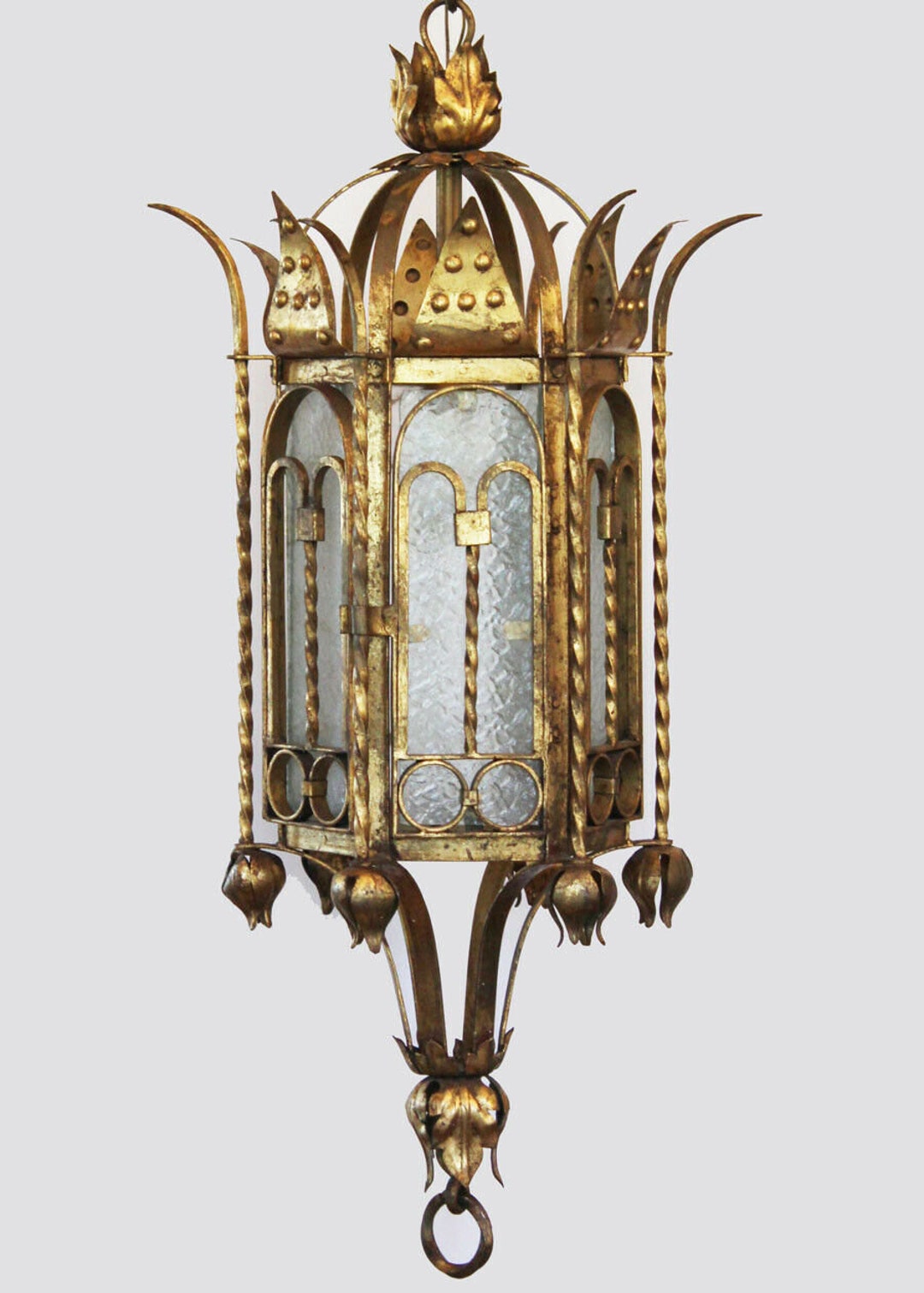 Antique Italian Huge Gilt Lantern Hanging Light Gorgeous Gothic Style ...