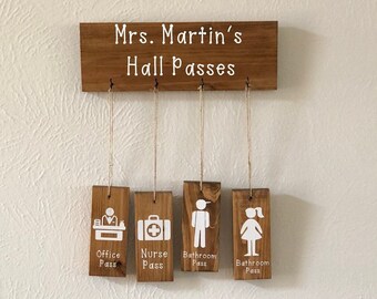 Personalized Hall Pass Sign - Etsy