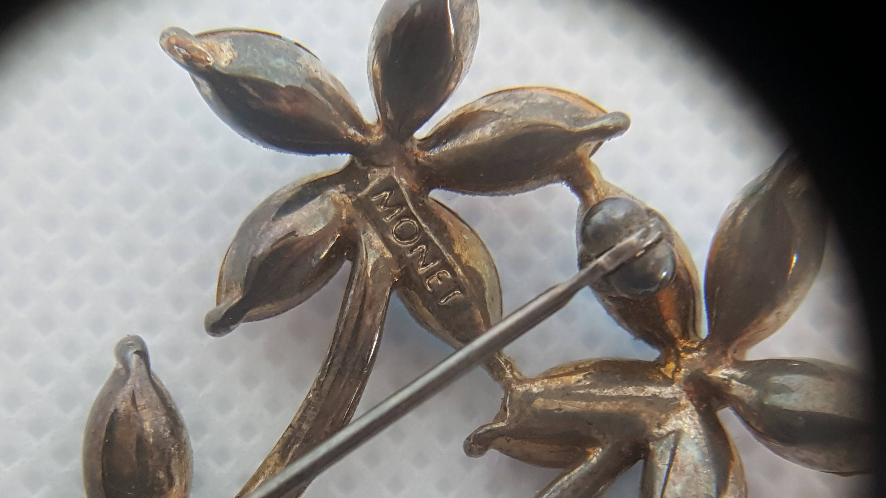 Vintage Monet Sterling and Rhinestone Flower Brooch Pin - Etsy