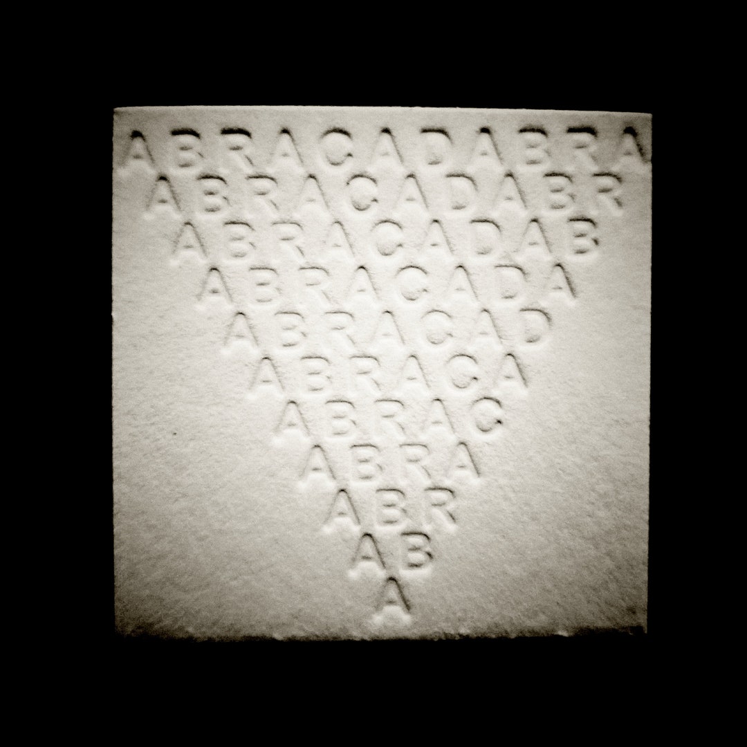 Embossed Abracadabra Square - Etsy