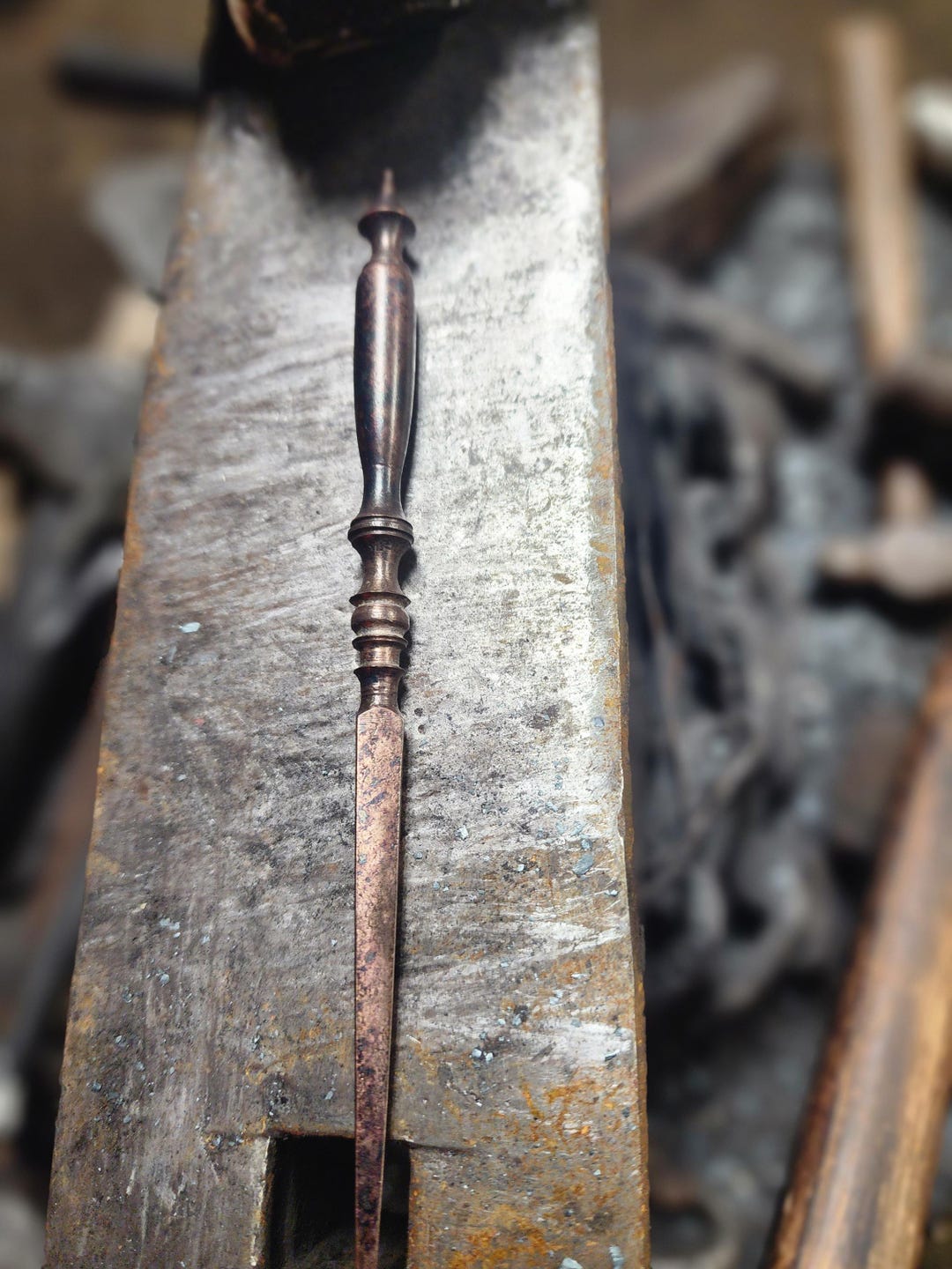 Fancymancer Scribe: Case Hardened Steel With Burnt Copper Patina - Etsy