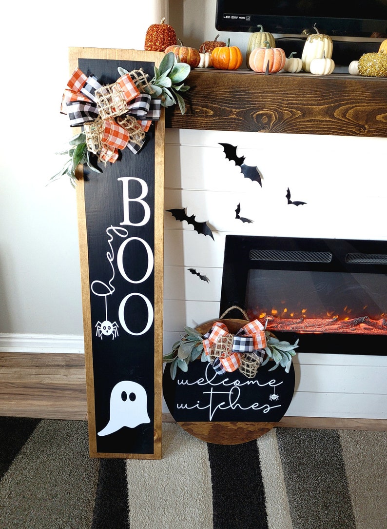 HEY BOO HALLOWEEN Porch Leaner - Etsy