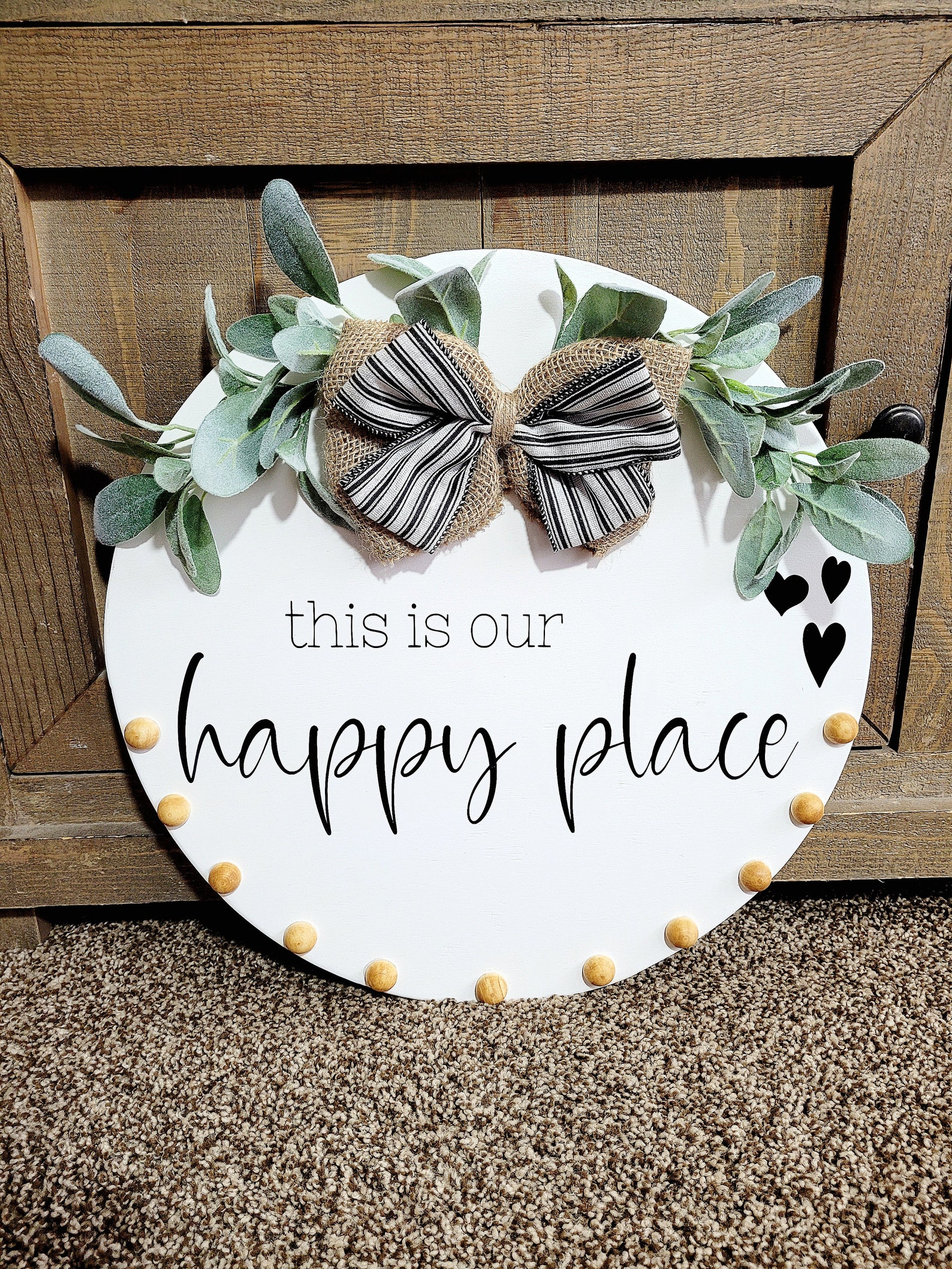 HAPPY PLACE Door Hanger - Etsy