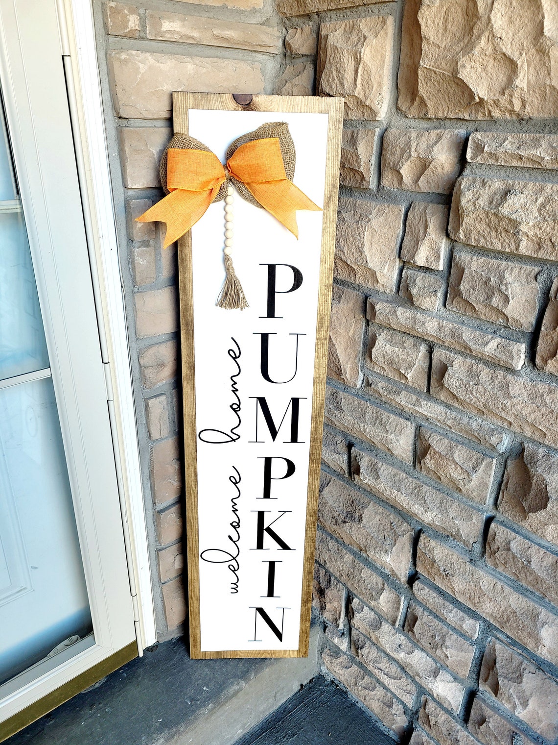 Welcome Home Pumpkin Porch Leaner Sign - Etsy