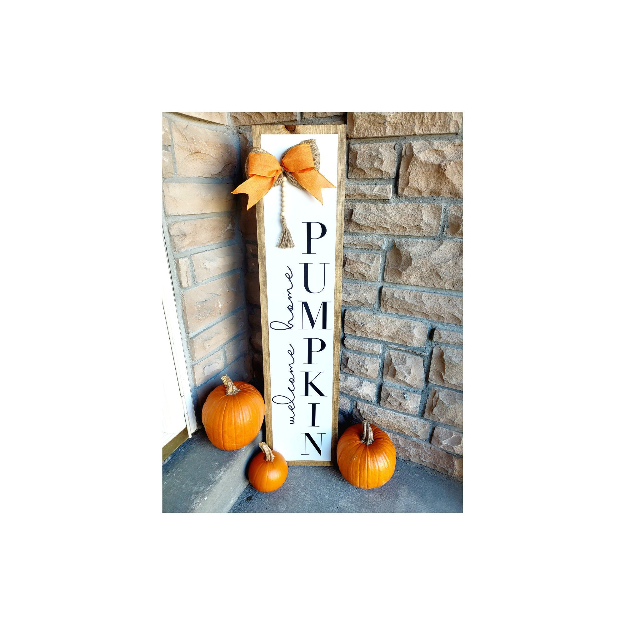 Welcome Home Pumpkin Porch Leaner Sign - Etsy