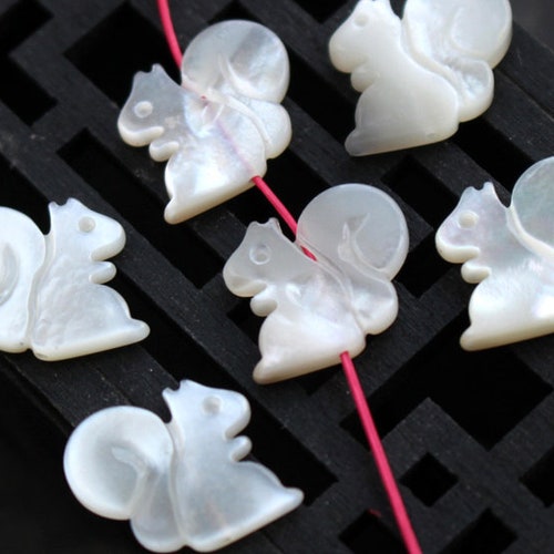 4pcs 12x13mm White Mother of Pearl Shell Squirrel Beads - Etsy