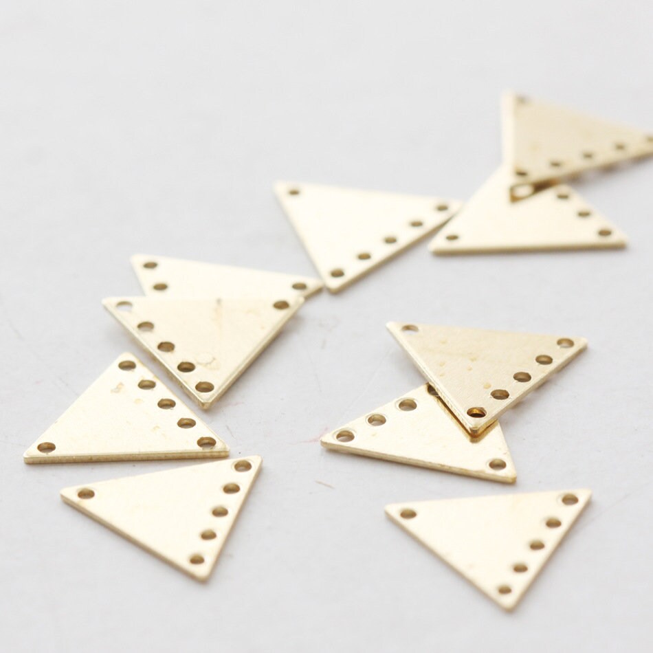 14.5x13mm Raw Brass With Six Hole Triangle Findings Brass - Etsy