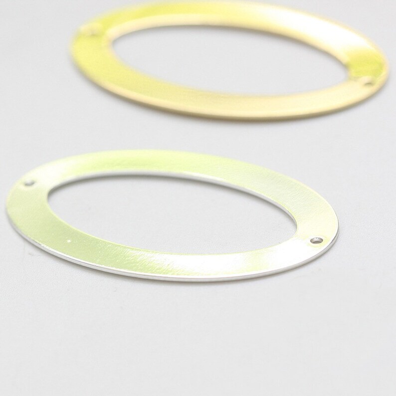 Raw Brass/Gold Plated/Silver Plated Two Hole Open Oval | Etsy