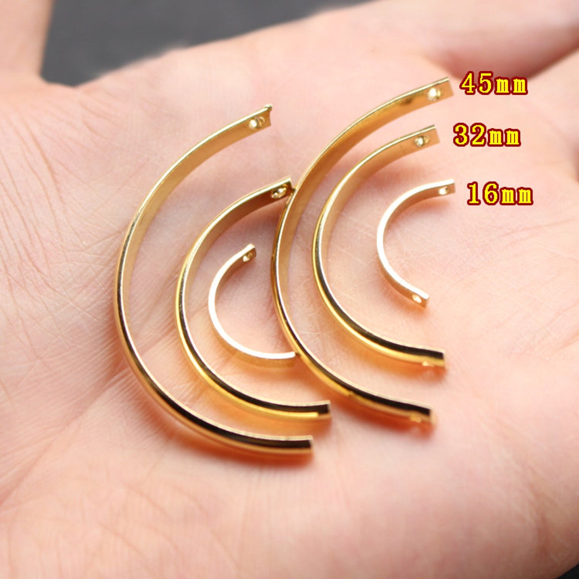 10pcs Raw Brass Curved Link Brass Base Curved Link Half - Etsy