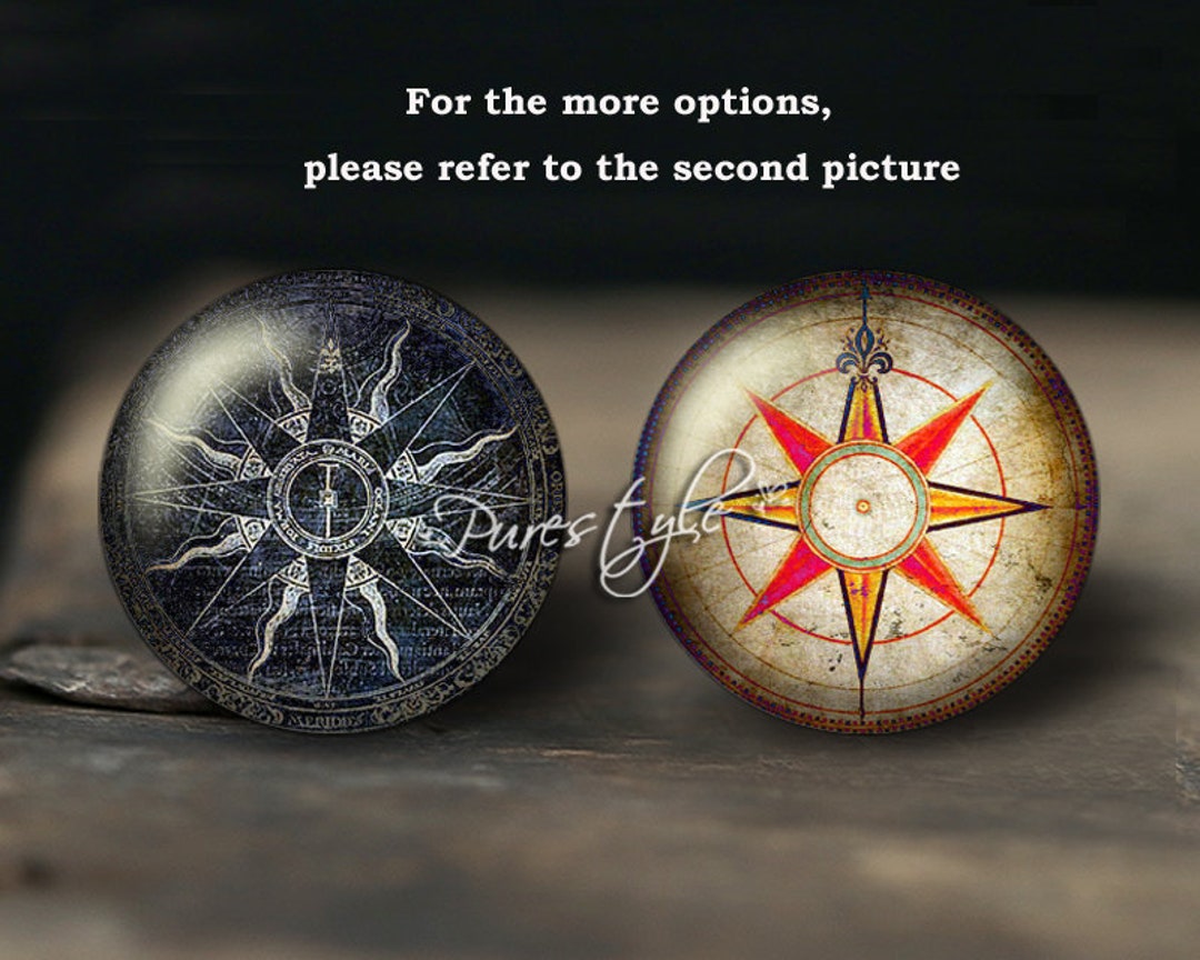 Compas, Cabochon en verre Photo à la main, cabochons, Cabs Cabochons ...