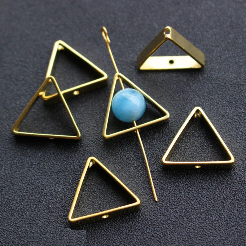 Raw Brass Two Hole Open Triangle Shaped Findings Bead Frames - Etsy