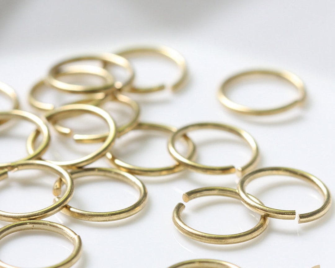 80pcs 12x1.2mm Raw Brass Jump Open Ring, Link Connector Open Jump Rings ...