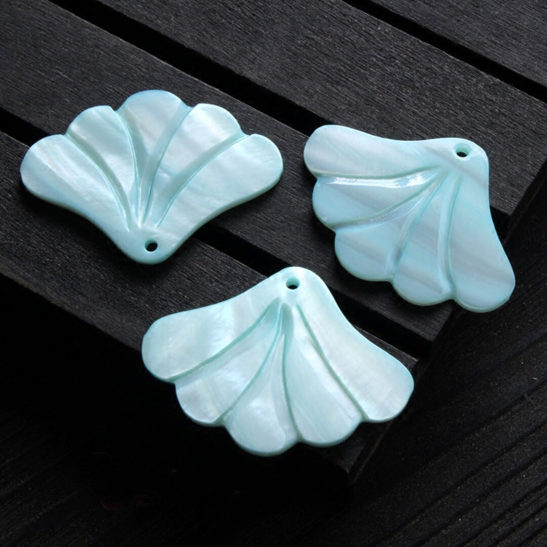 10pcs 25x35mm Blue Mother of Pearl Carved Shell Flower Pearl - Etsy