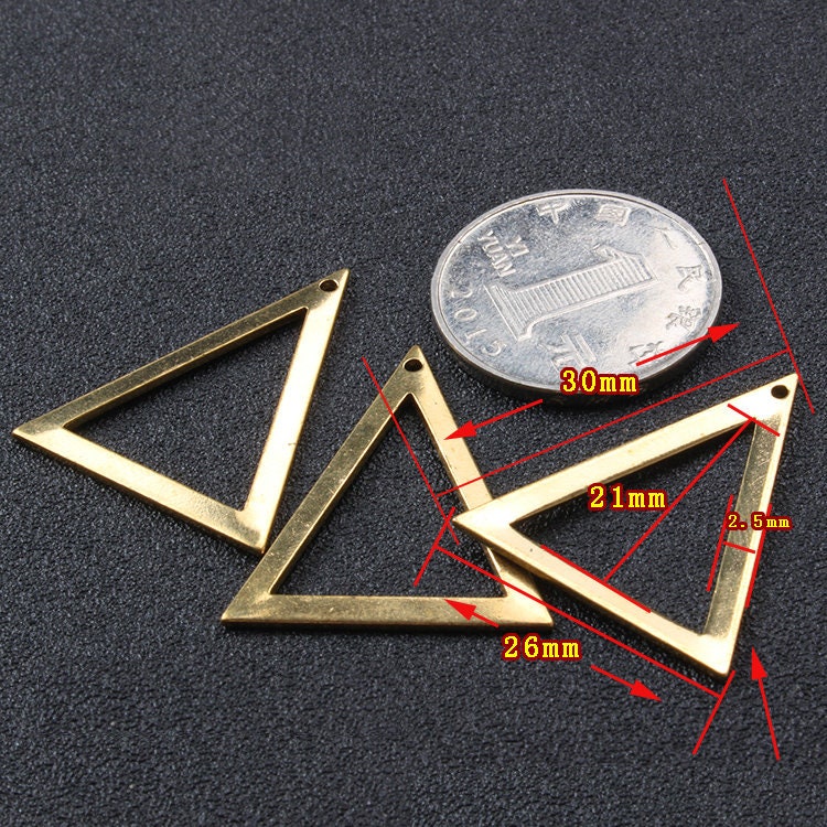 Raw Brass Single Hole Open Triangle Shaped Findings Brass | Etsy
