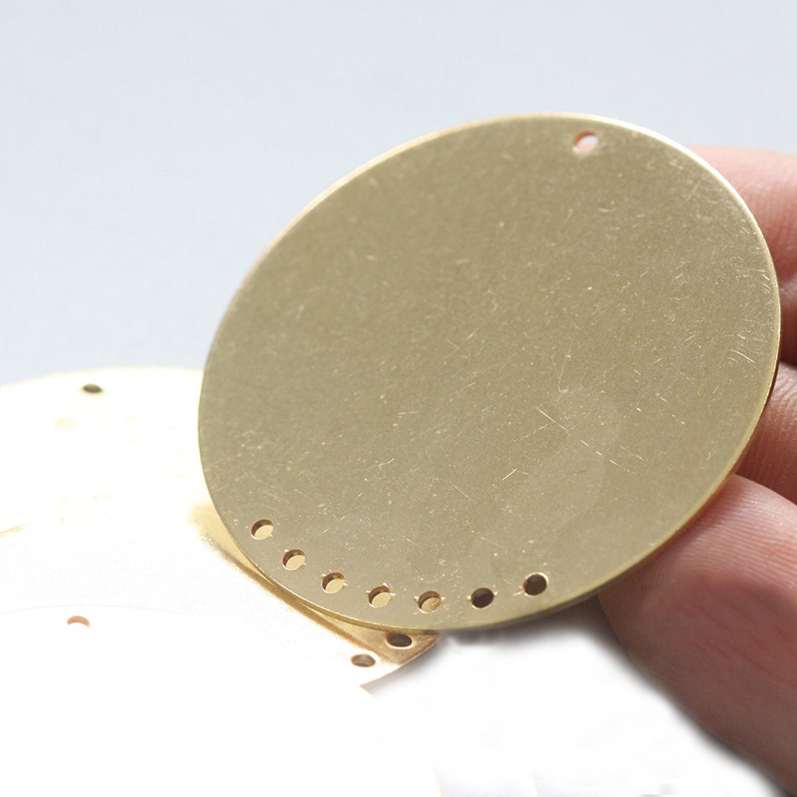 6 Pcs Raw Brass 40mm Perforated Disc Findings Brass Base / - Etsy