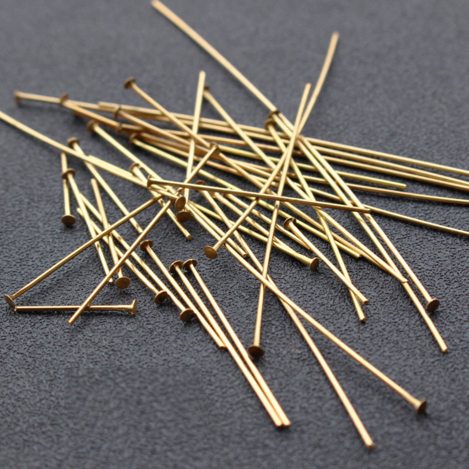 200pcs 16-80mm Headpins Raw Brass Flat Head Pins Wire - Etsy