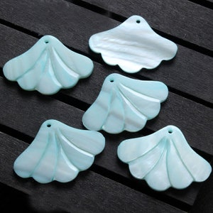 10pcs 25x35mm Blue Mother of Pearl Carved Shell Flower Pearl - Etsy