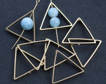 Raw Brass Two Hole Open Triangle Shaped Findings Bead Frames | Etsy