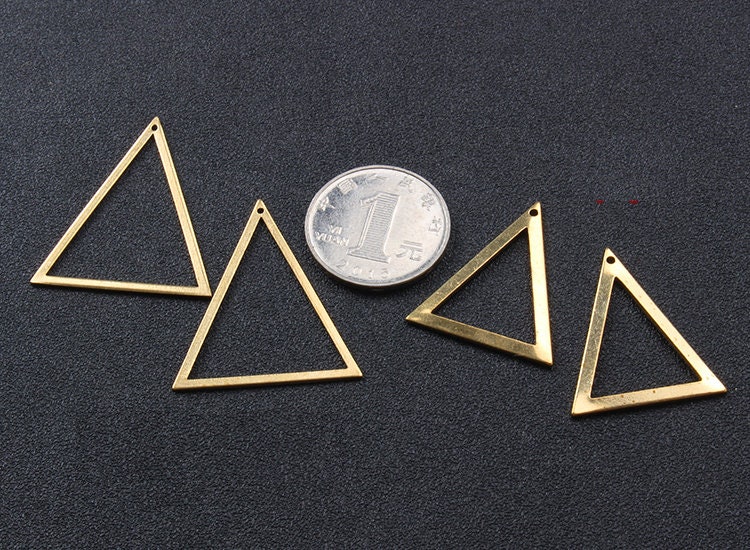 Raw Brass Single Hole Open Triangle Shaped Findings Brass - Etsy