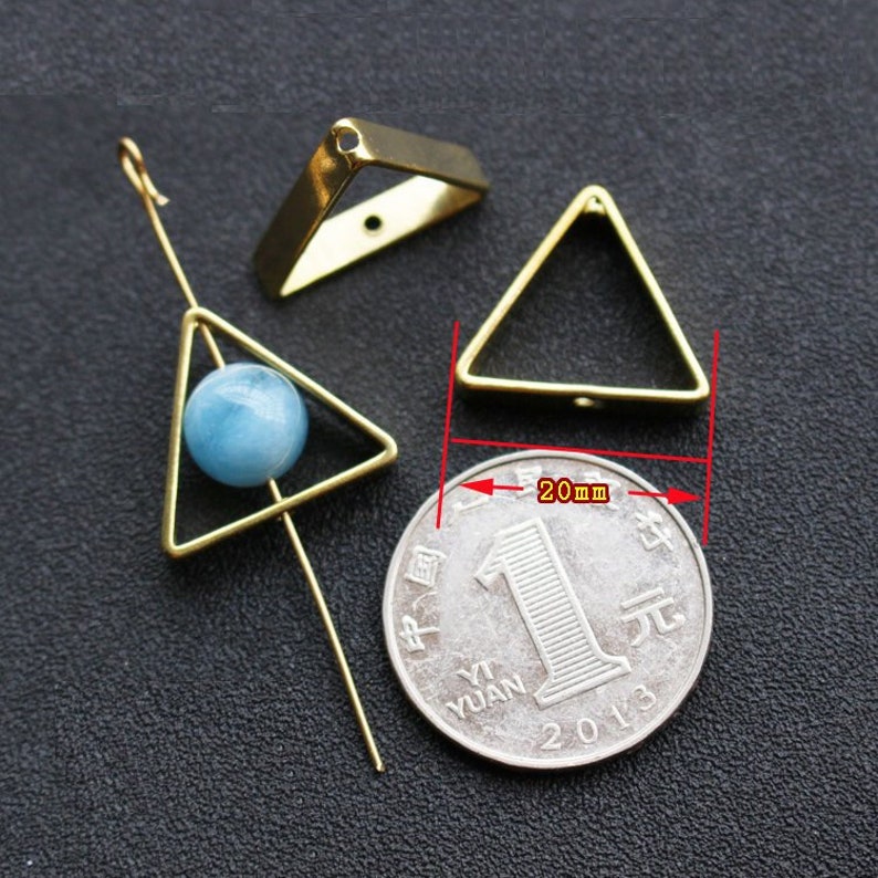 Raw Brass Two Hole Open Triangle Shaped Findings Bead Frames - Etsy