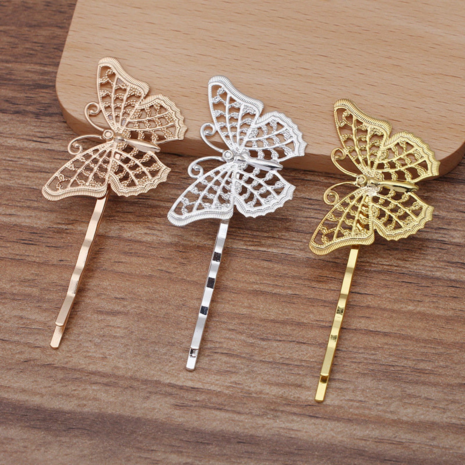 20pcs Hair Clips Butterfly Bobby Hair Pins Blank Hair Clip - Etsy