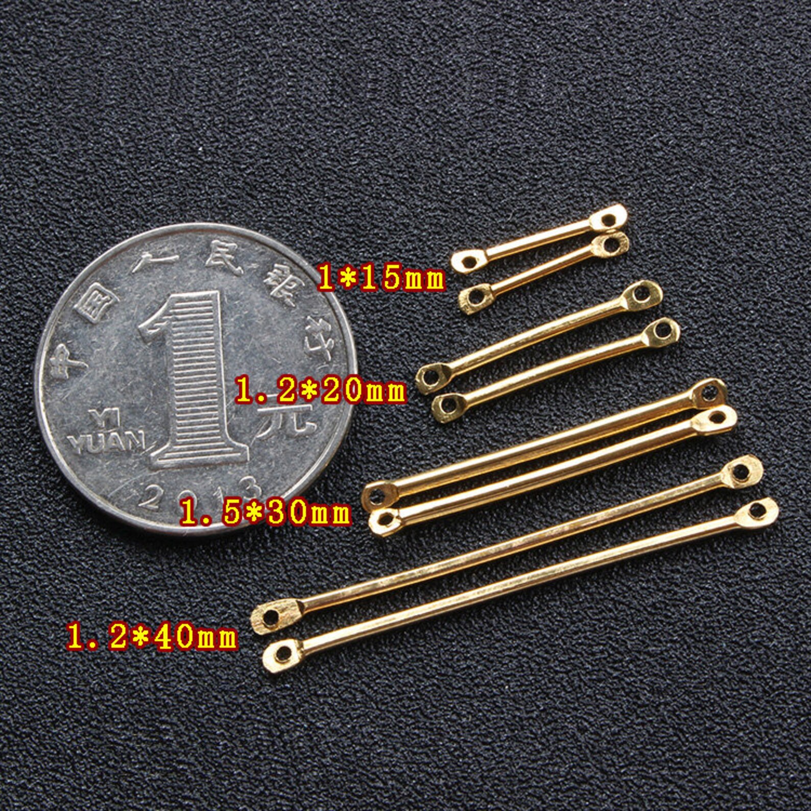 100pcs Two Hole Raw Brass Connecting Rod Bar Link - Etsy