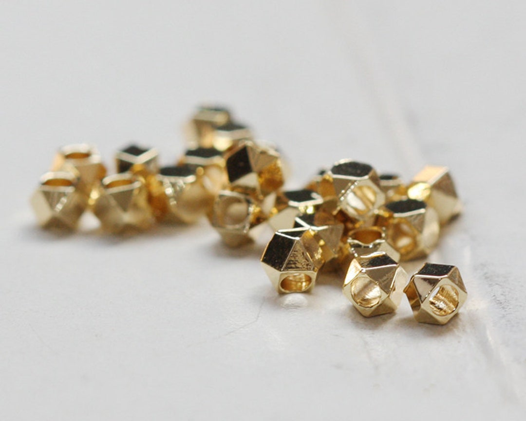 2.5mm Raw Brass Spacer Beads Charm Pendants, Square Stamping Blank ...