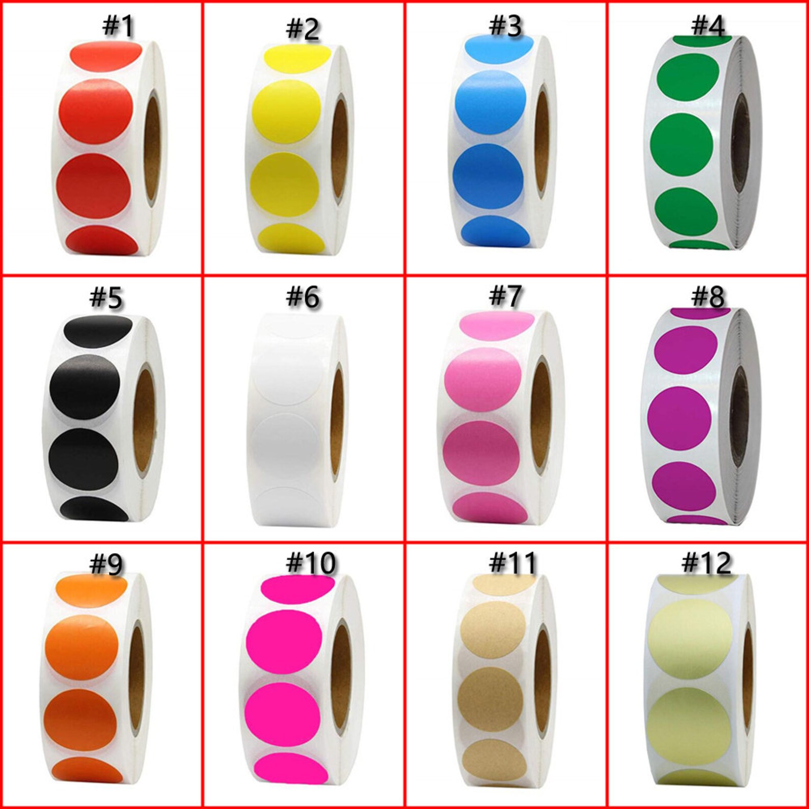 12 Colors Blank Labels Stickers Wedding Favor Stickers Labels - Etsy