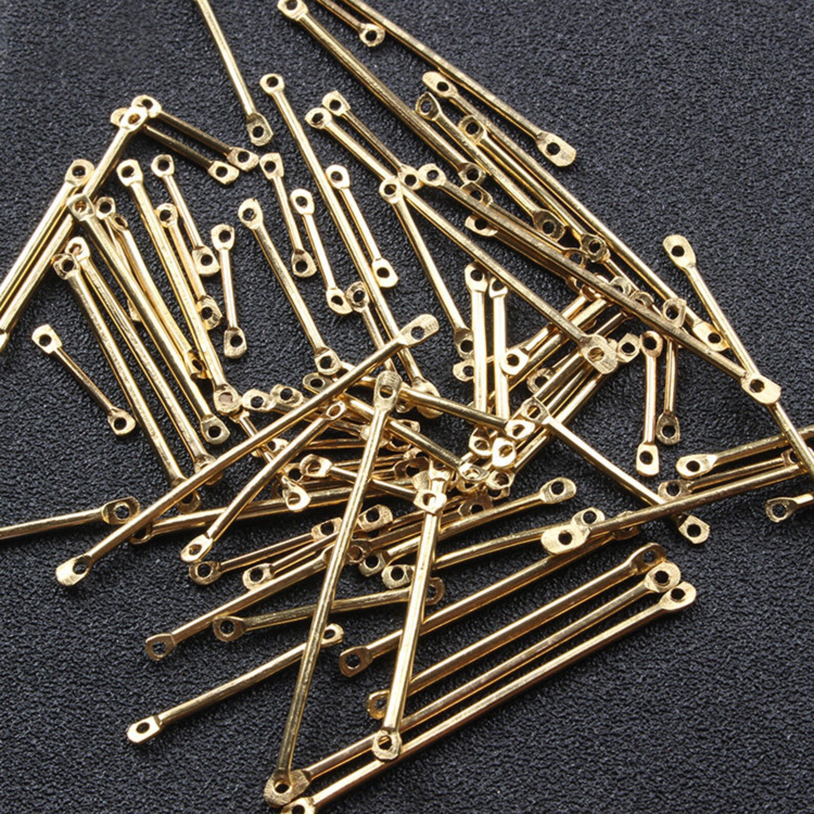 100pcs Two Hole Raw Brass Connecting Rod Bar Link - Etsy