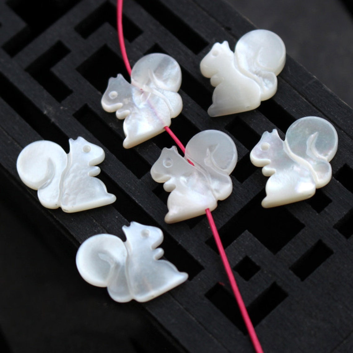 4pcs 12x13mm White Mother of Pearl Shell Squirrel Beads - Etsy