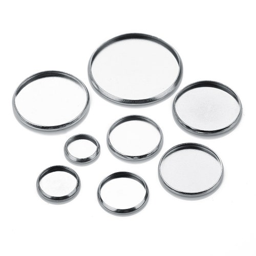 50pcs Stainless Steel Bezel Blanks Bezel Tray Setting Round - Etsy