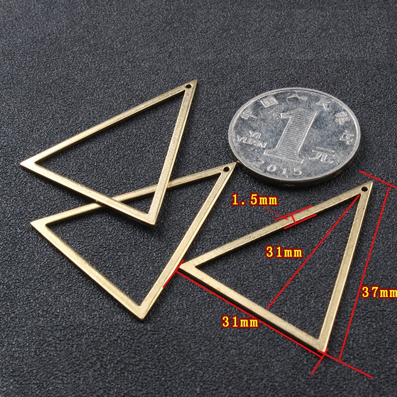 Raw Brass Single Hole Open Triangle Shaped Findings Brass - Etsy