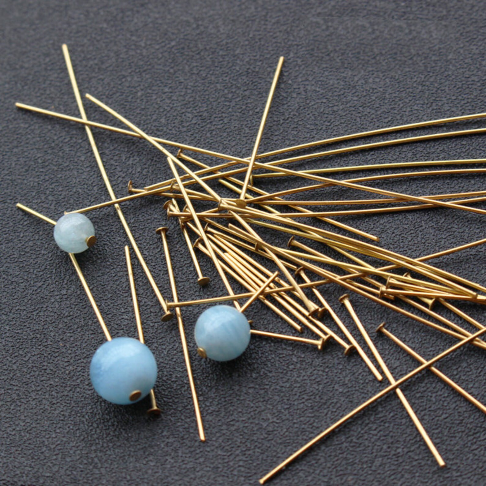 200pcs 16-80mm Headpins Raw Brass Flat Head Pins Wire - Etsy